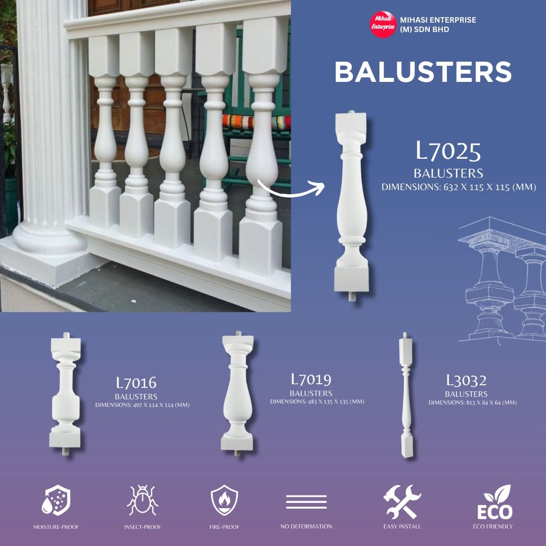 BALUSTERS | FENCE BALUSTERS | TRAILS FENCE | MATERIAL PU | WHITE ...