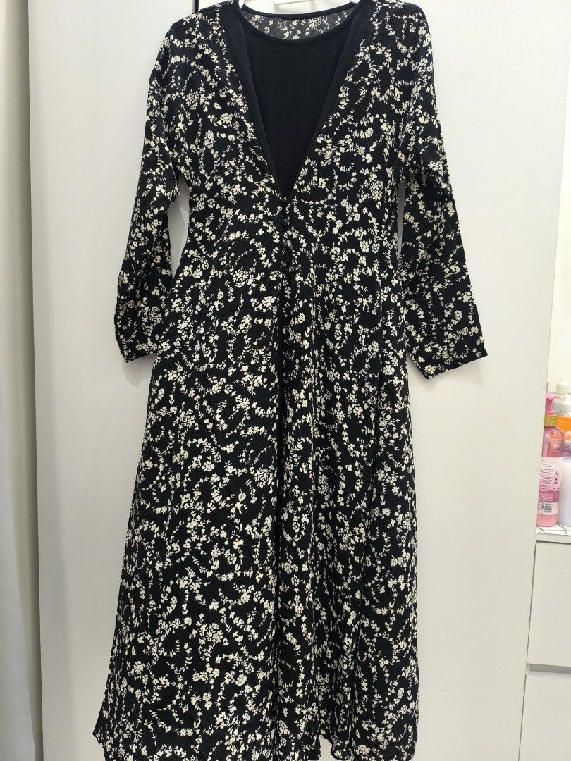 Black white button dress, Women's Fashion, Dresses & Sets, Dresses on ...