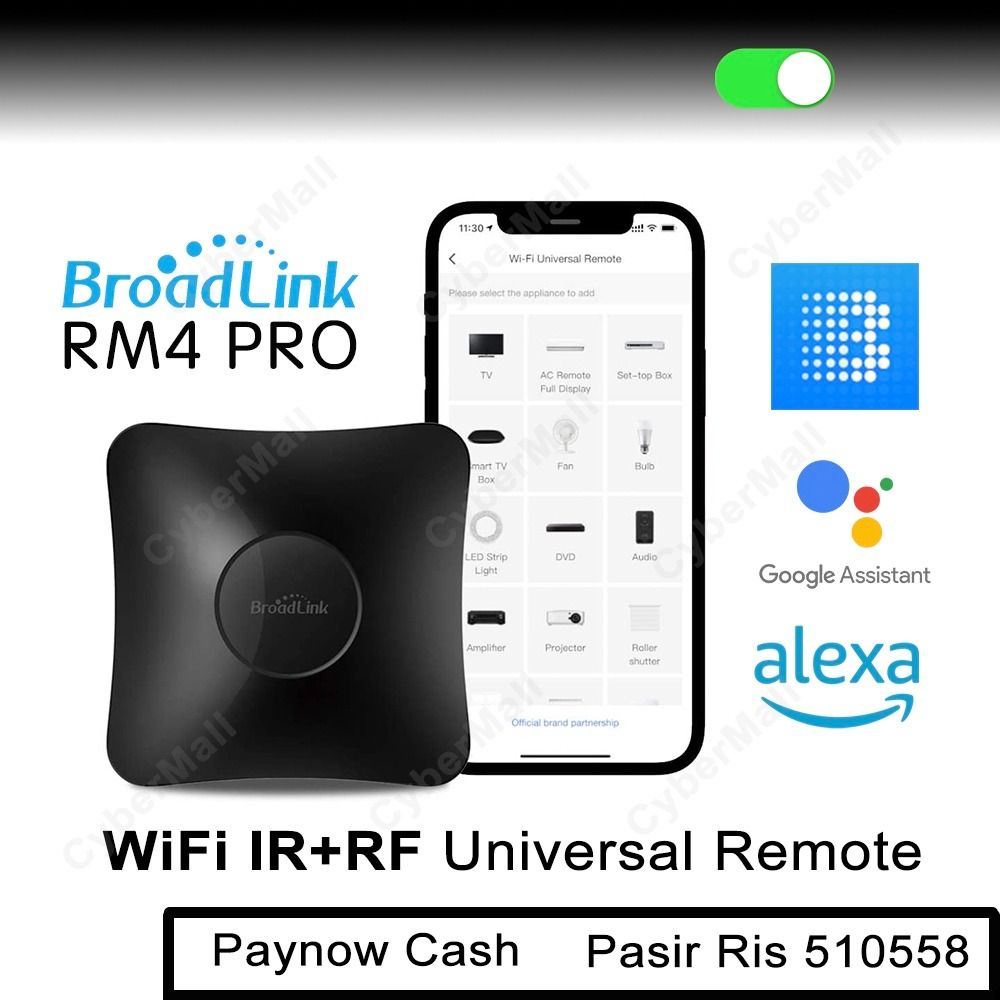 BroadLink WiFi RF and IR Universal Remote RM4 PRO, Smart Home Infrared Radiation and Radio ...