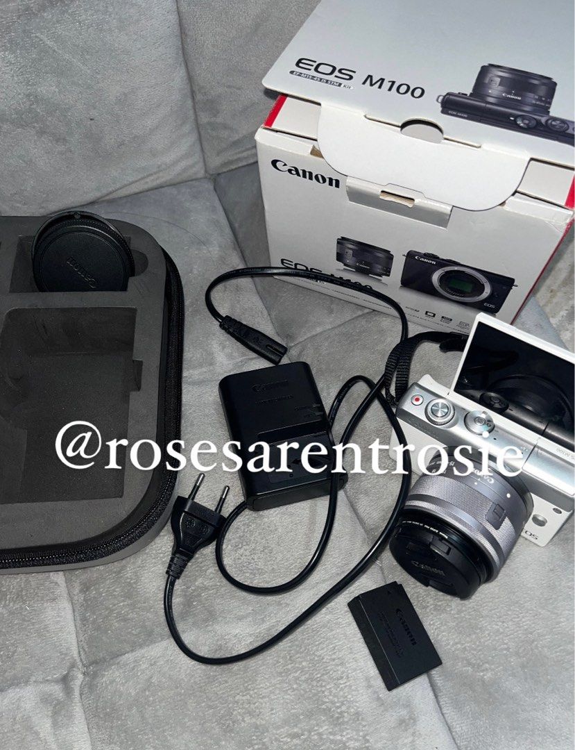 (NO NEGO)Canon EOS M100 mirrorless camera 15-45mm Image Stabilizer STM lens, Photography ...