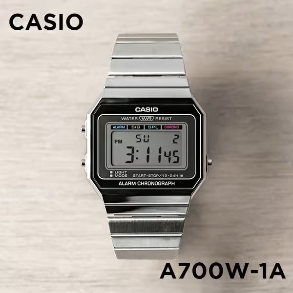 CASIO Digital watch Vintage A700 series A700W-1, 男裝, 手錶及配件, 手錶 - Carousell