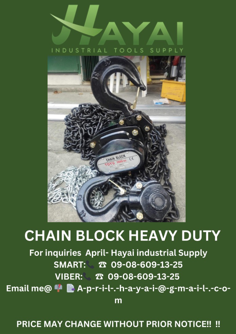 Chain block heavy duty, Commercial & Industrial, Construction Tools ...