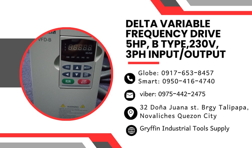delta variable frequency drive 5hp, b type,230v, 3ph input/output ...