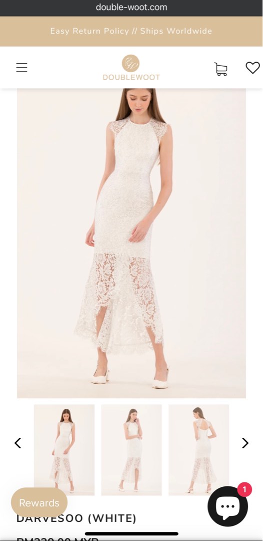Doublewoot Classy Premium Lace Open Back Fish Tail Evening Gown, Women ...