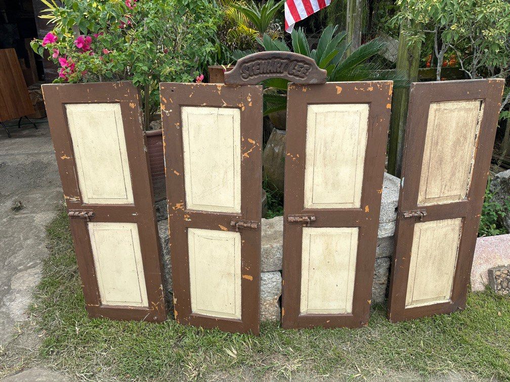 (Each) Tingkap cengal vintage ( 17x47.75x1.25 inches/43x121x3 cm ...