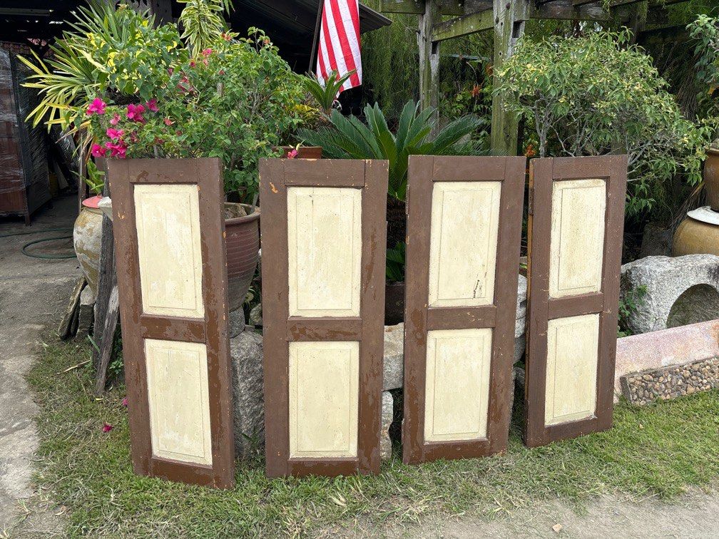 (Each) Tingkap cengal vintage ( 17x47.75x1.25 inches/43x121x3 cm ...