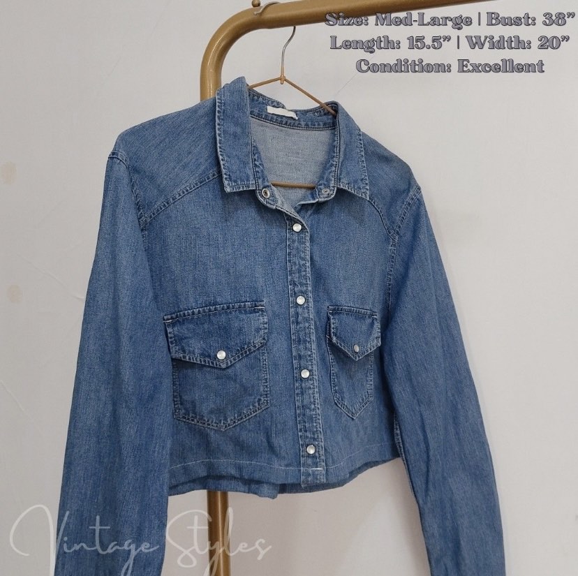 GU uniqlo cropped denim jacket, Women's Fashion, Coats, Jackets and ...