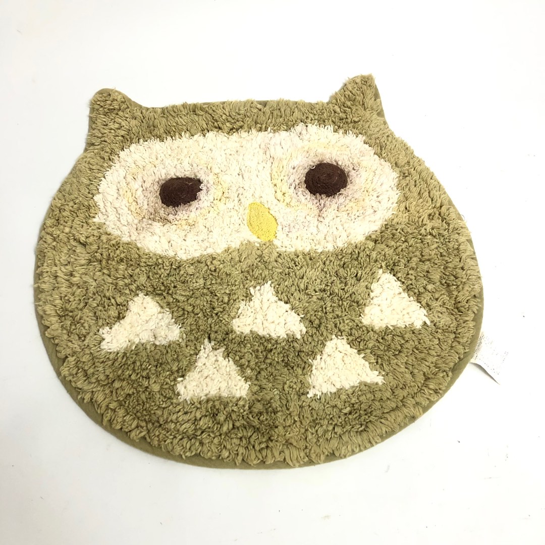 Handmade Cute Furry Soft Owl Rug Floor Decor Low Pile Whimsical Mat ...