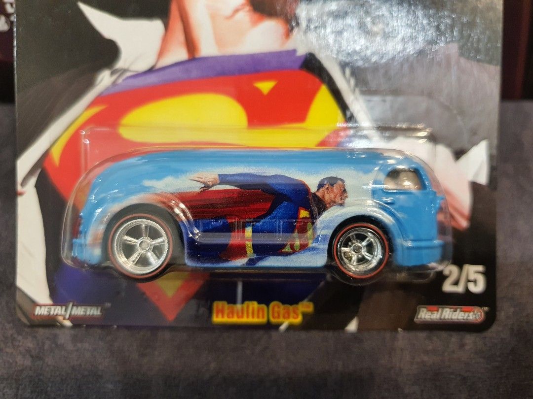 Hotwheels Premium 50th Anniversary CC Haulin Gas (Superman) *metal base ...