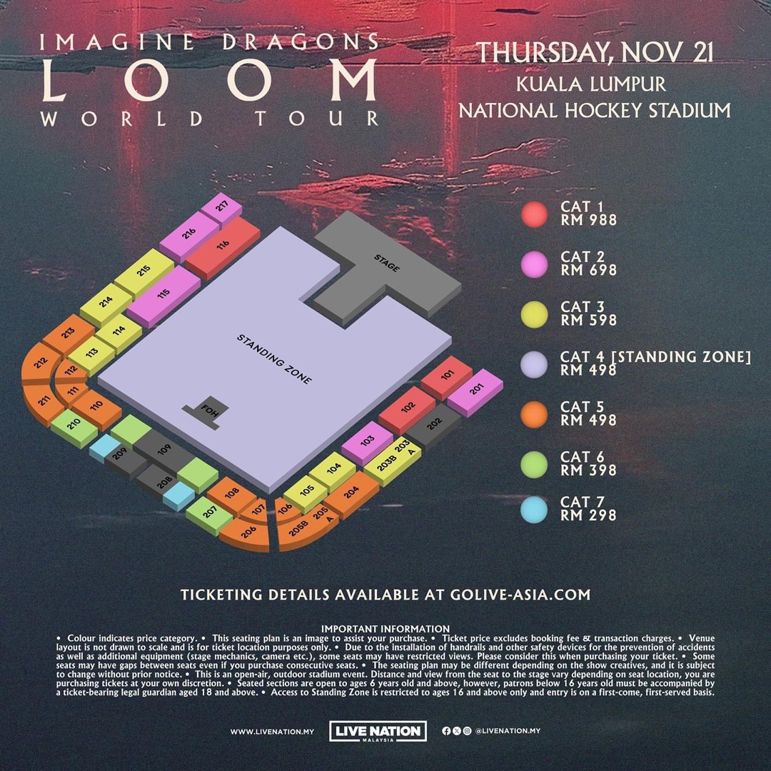 Imagine Dragon Standing Zone x1, Tickets & Vouchers, Event Tickets on ...