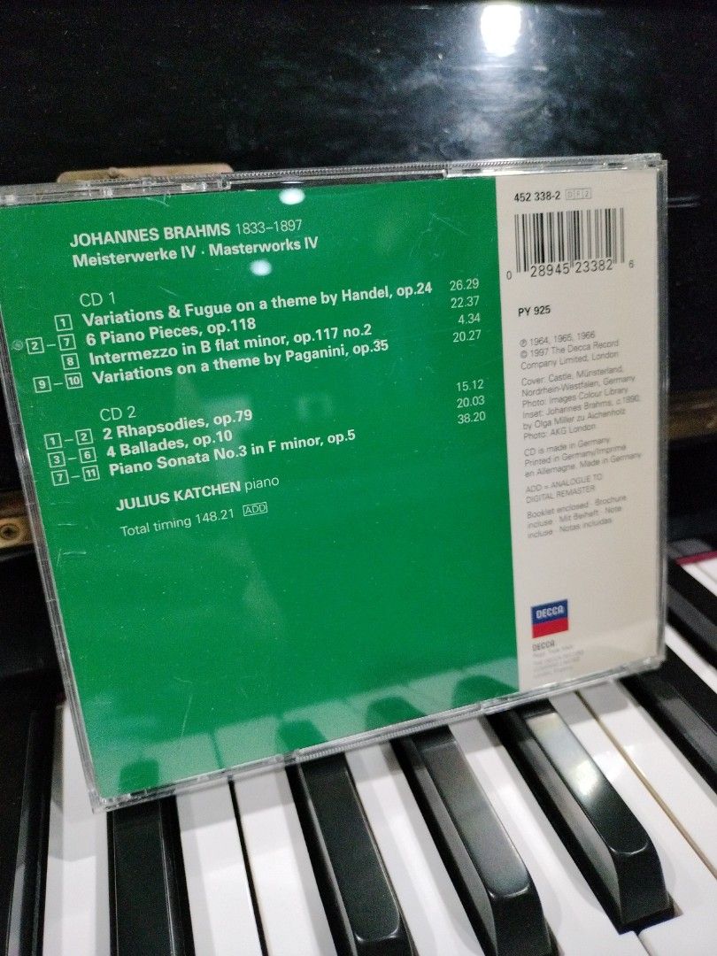Julius Katchen Plays Brahms 2cd set, Hobbies & Toys, Music & Media, CDs ...