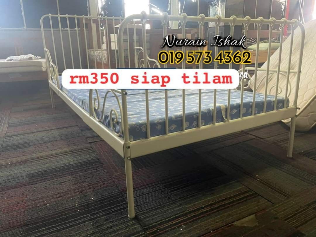 Katil Ikea Minnen + Tilam, Furniture & Home Living, Furniture, Bed ...