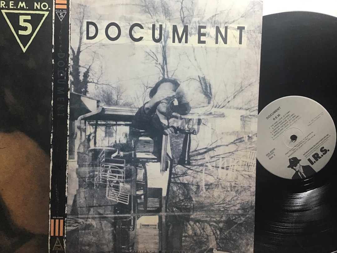 LP REM R.E.M. - Document OOP VINYL RECORD Anubis Piring Hitam 80s Rock ...