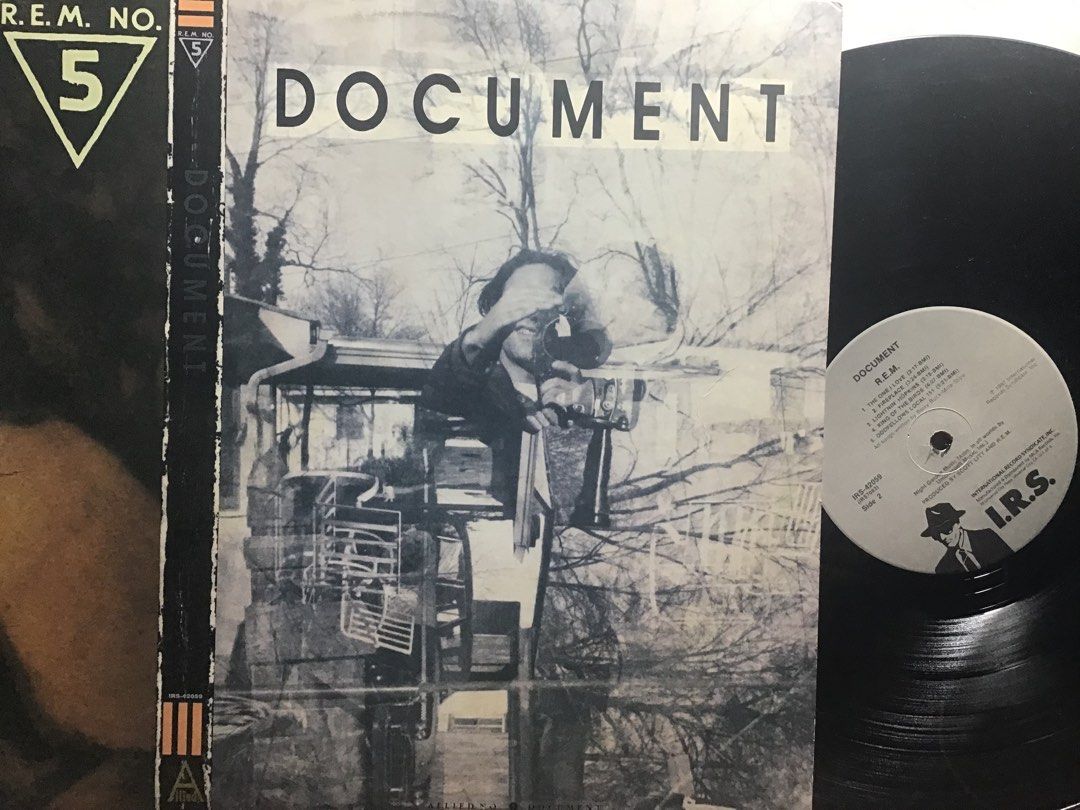LP REM R.E.M. - Document OOP VINYL RECORD Anubis Piring Hitam 80s Rock ...
