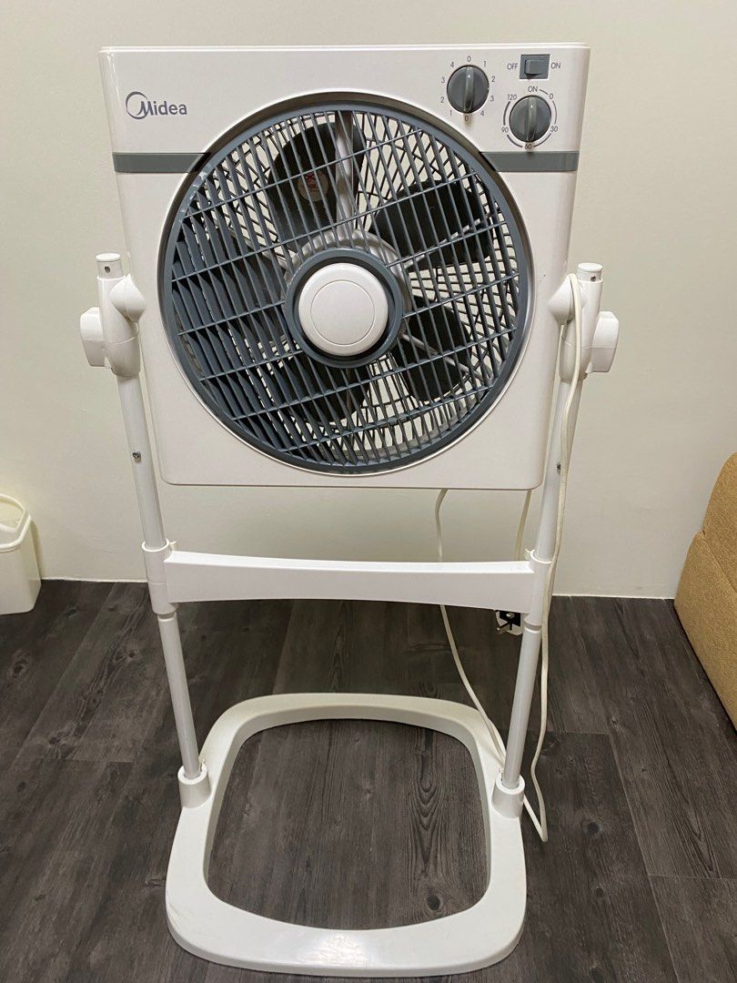 Midea standing box fan with 4-speed and adjustable height, Furniture ...