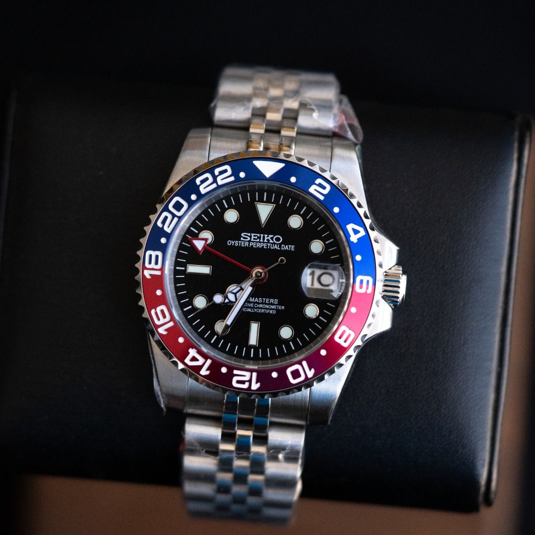 [MOD] SEIKO MOD Pepsi GMT Master II 40mm, Men's Fashion, Watches ...