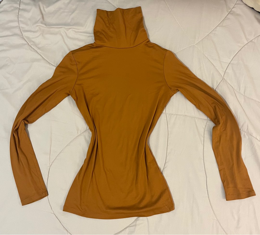Mustard Long Turtleneck Inner, Women's Fashion, Tops, Longsleeves on ...