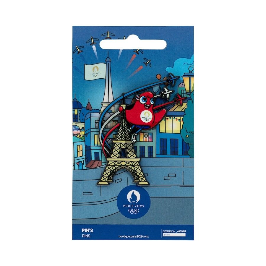 Paris 2024 Olympics Mascot Eiffel Tower Pin Badge, Hobbies & Toys ...