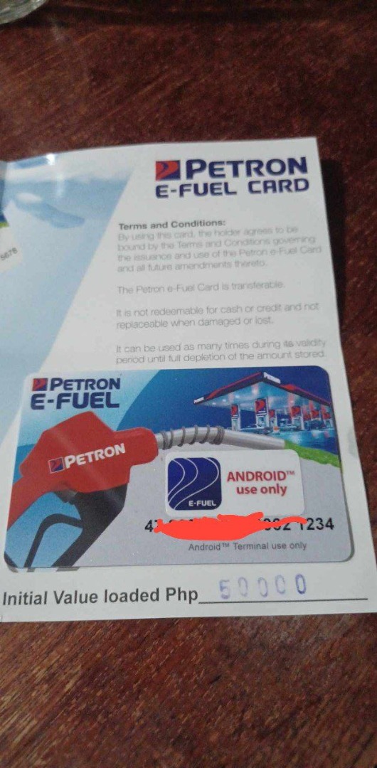 PETRON E-FUEL CARD, Tickets & Vouchers, Store Credits on Carousell