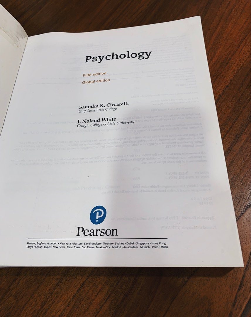 Psychology 5th Edition Pearson Textbook, Hobbies & Toys, Books ...