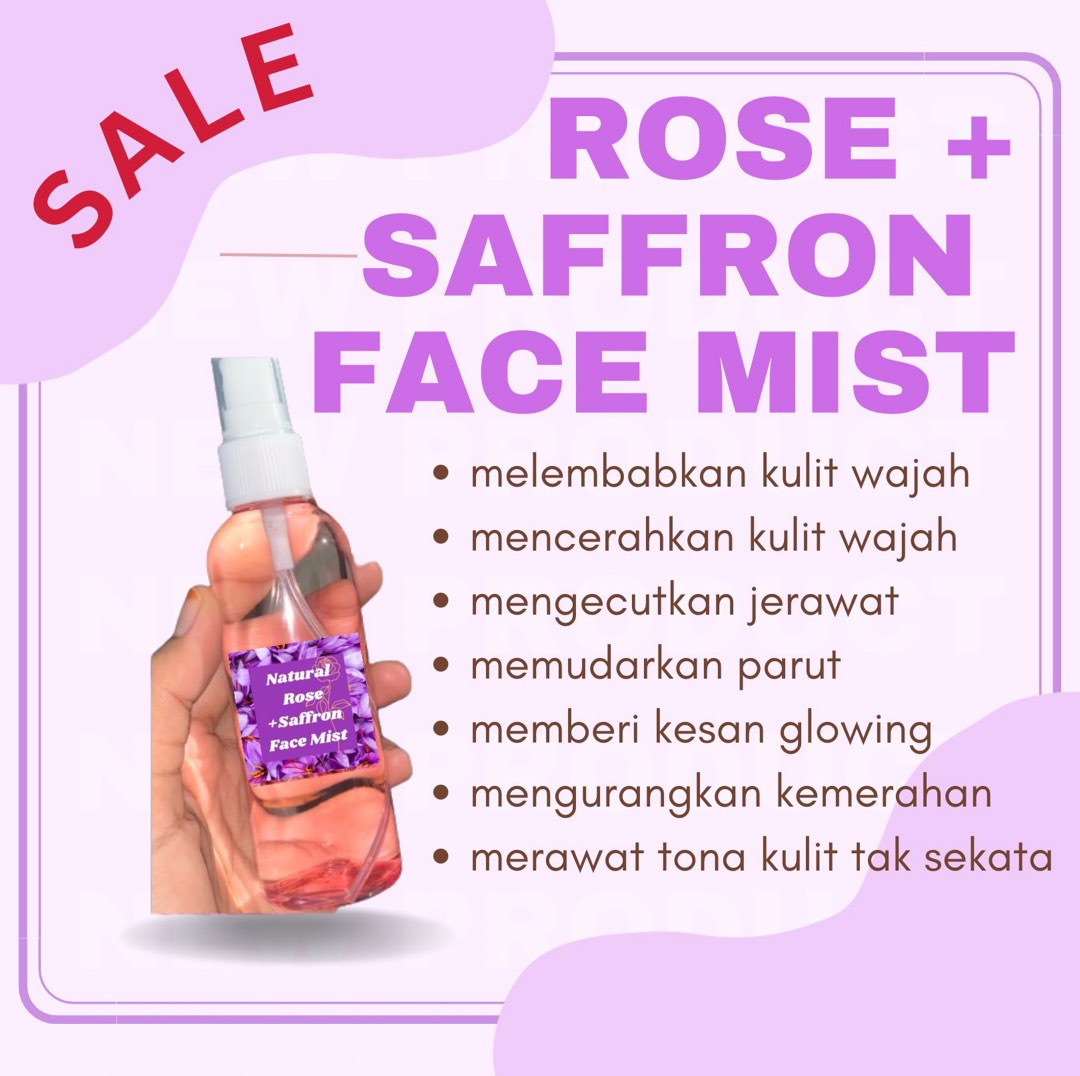 Rose Saffron Face Mist, Beauty & Personal Care, Face, Face Care on Carousell