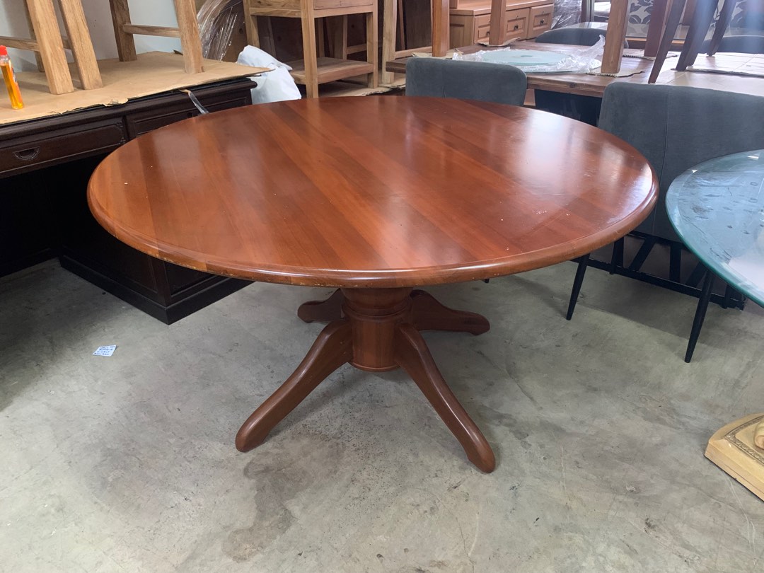 ROUND TABLE NYATOH | MEJA BULAT KAYU NYATOH, Furniture & Home Living ...