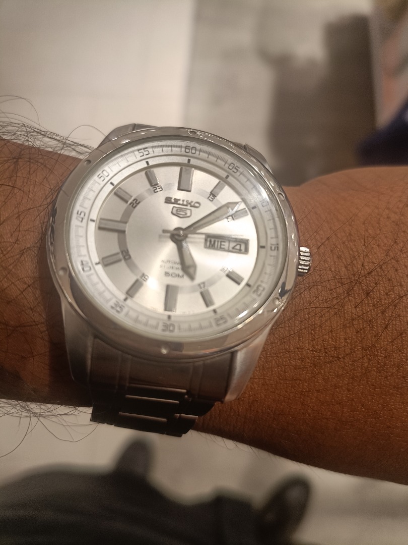 Seiko 5 SNKN09J1 Seiko 5 21 Jewels Classic White Dial Stainless Steel ...