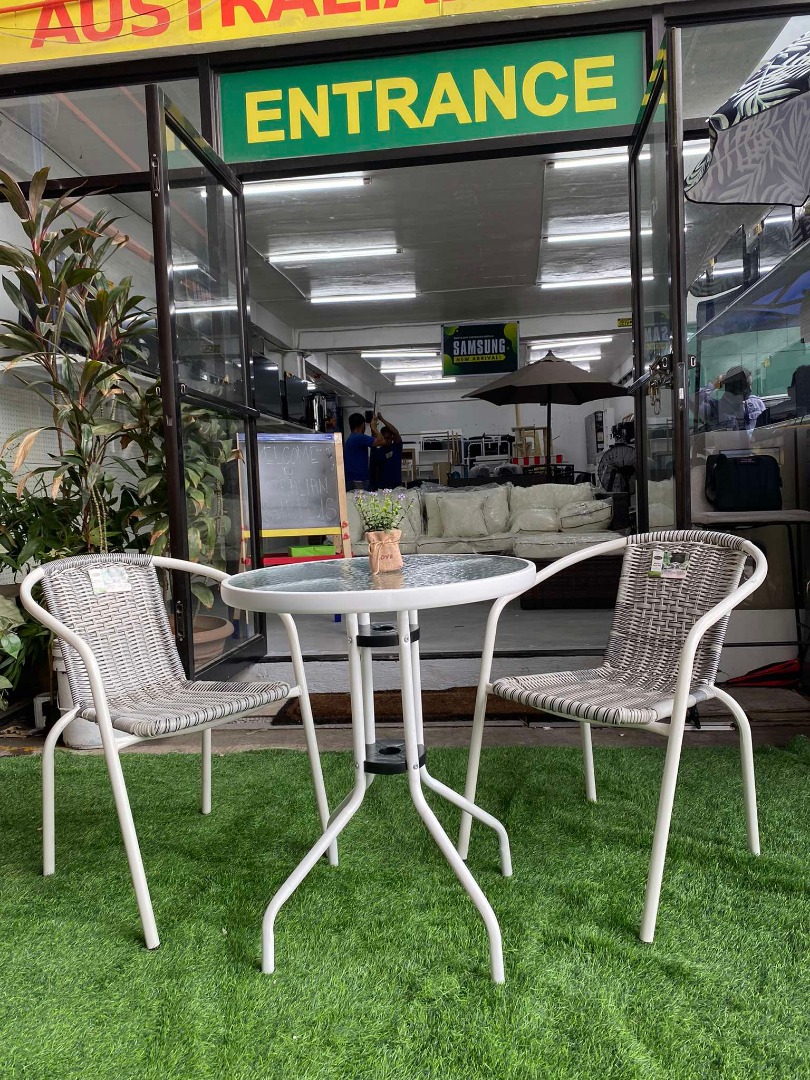 Soleil 2 Seater Coffee Wicker Patio Set -GRAY, Furniture & Home Living, Kitchenware & Tableware ...