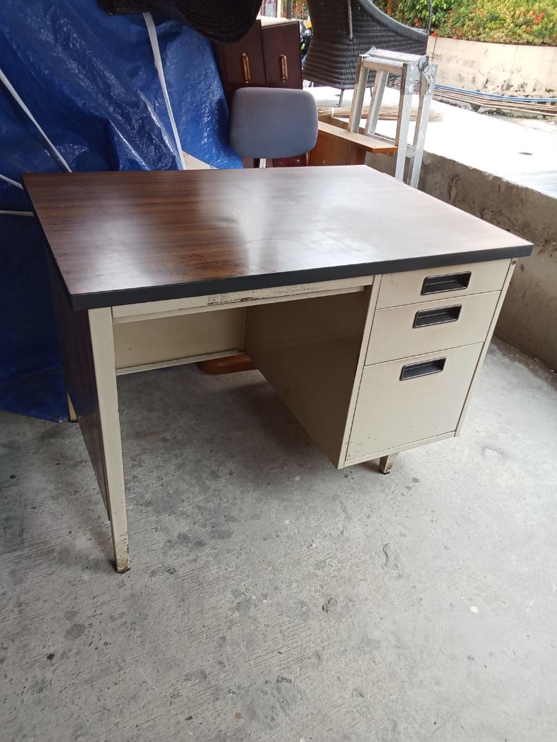 steel office table with drawers and lock japan surplus, Furniture ...