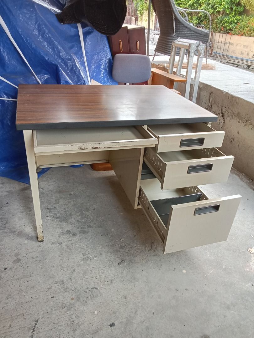 steel office table with drawers and lock japan surplus, Furniture ...