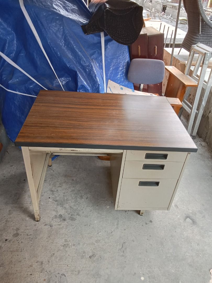 steel office table with drawers and lock japan surplus, Furniture ...