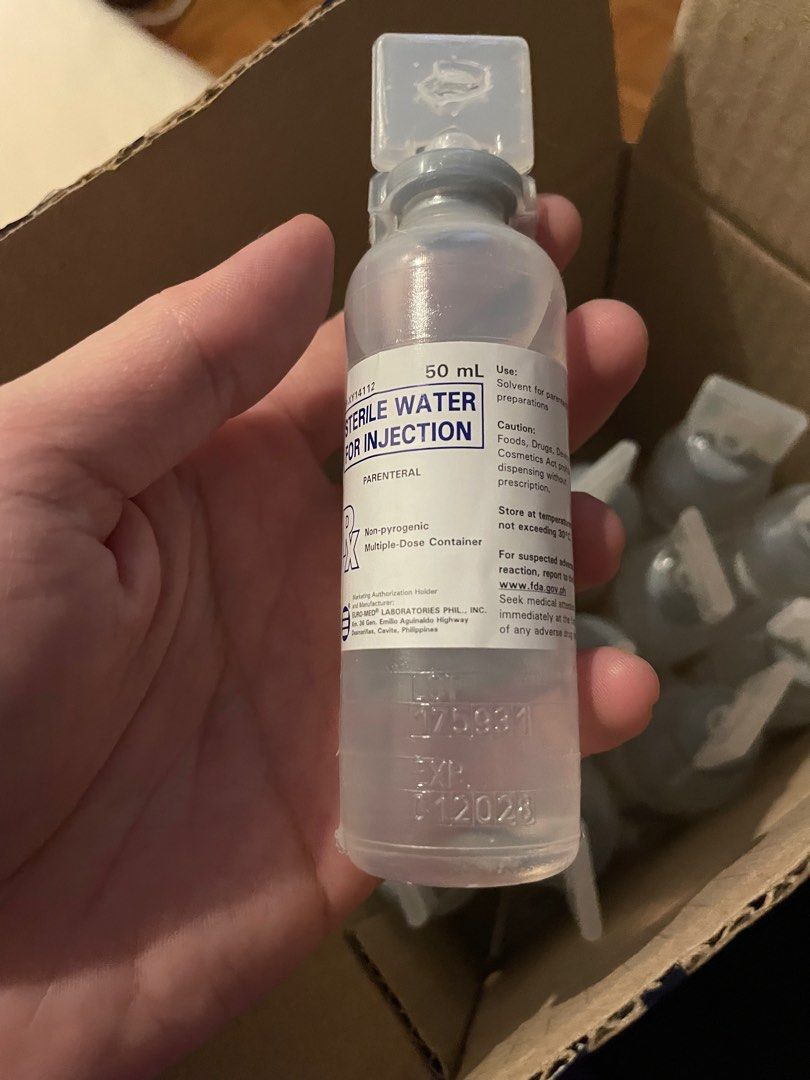 Sterile Water for Injection (Parenteral) 50mL, Health & Nutrition ...