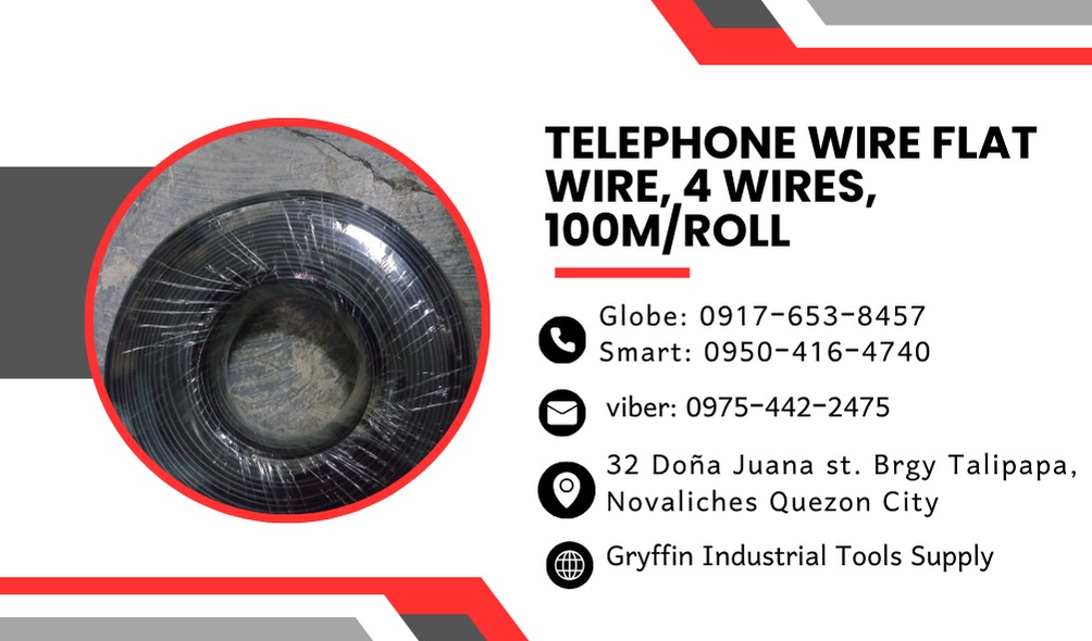 Telephone Wire flat wire, 4 wires, 100m/roll, Commercial & Industrial ...