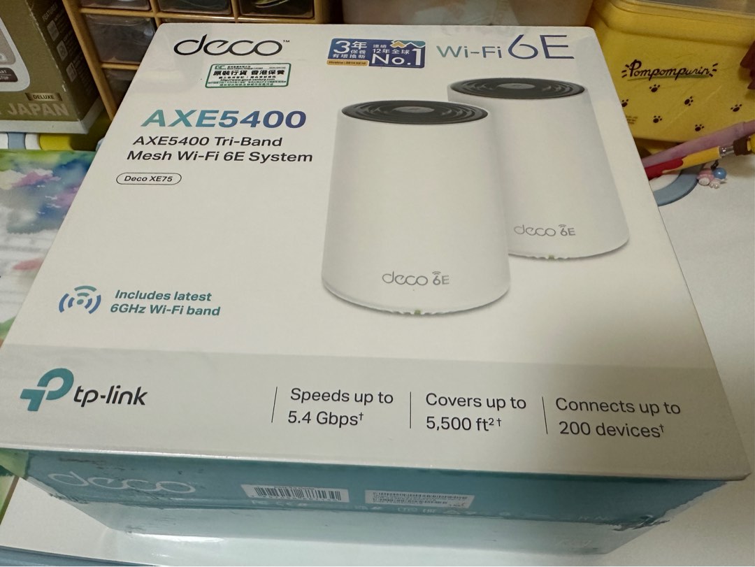 Tplink deco xe75 三頻 axe5400 wifi 6e mesh router 2pack, 電腦＆科技, 電腦周邊及配件 ...