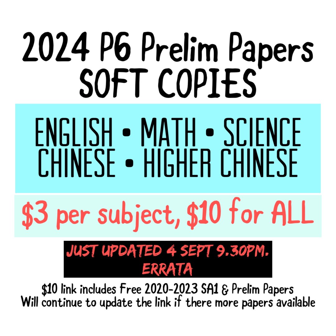 [Update 3] 2024 Prelim Papers Top Schools Primary 6 PSLE Revision Math ...