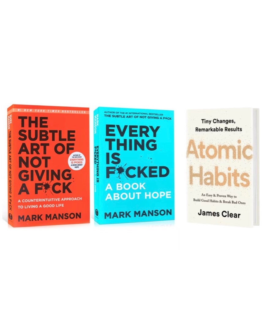 3 Books Atomic Habits, The Subtle Art of Not Giving a Fvck, and ...