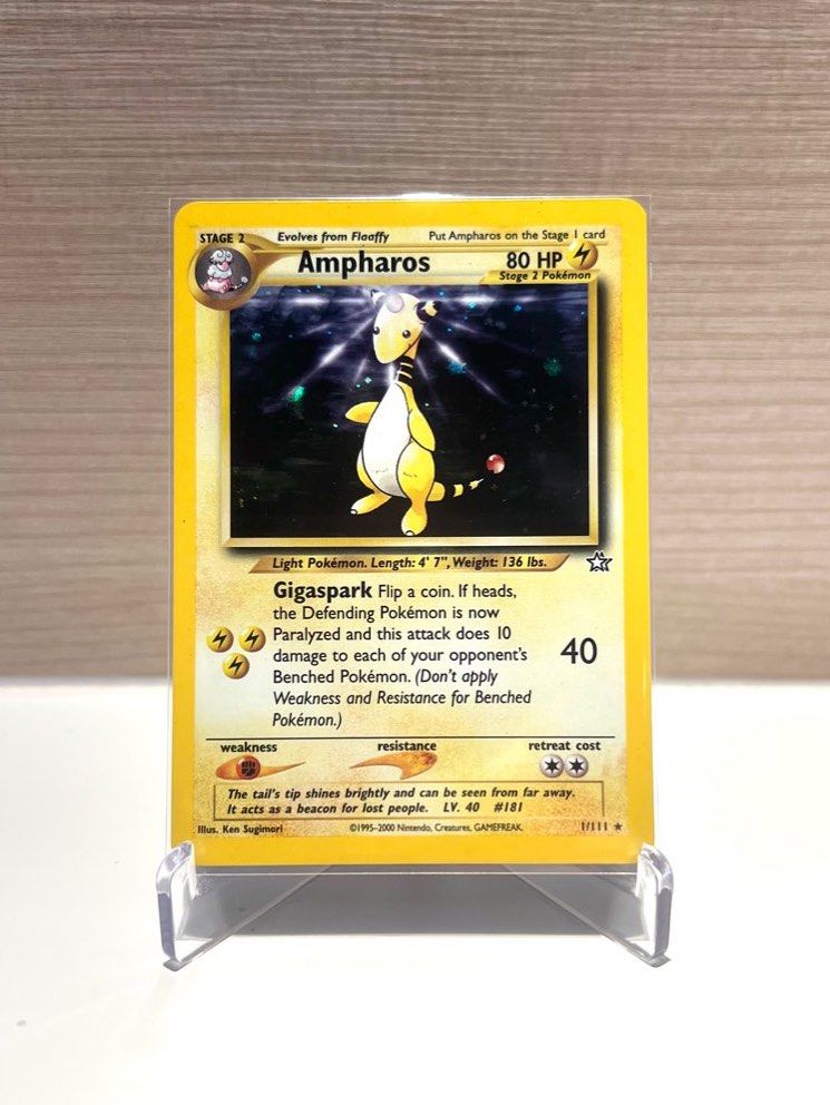 Ampharos 1/111 Neo Genesis Holo Rare Vintage Pokemon Card, Hobbies ...