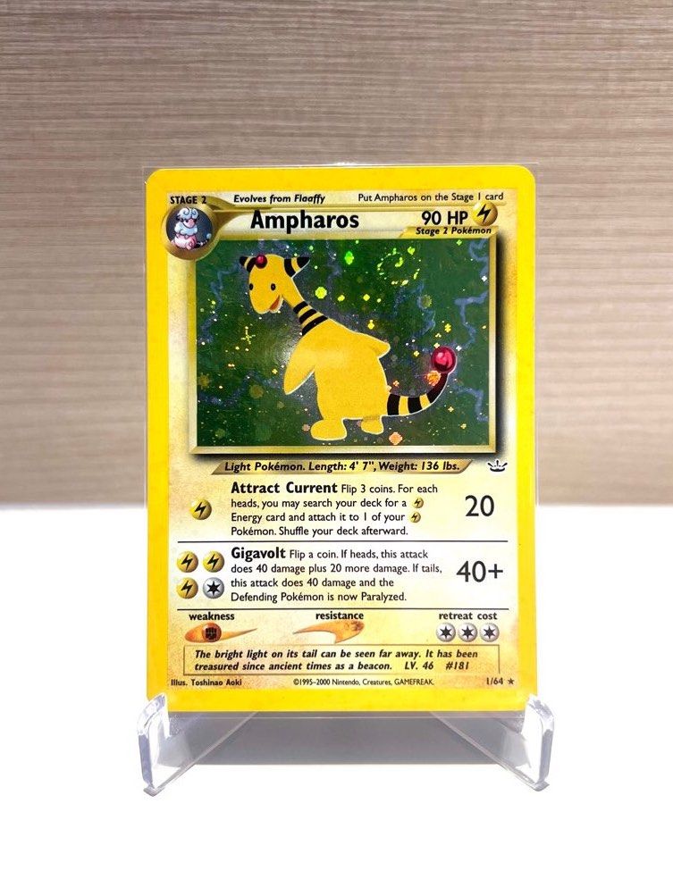 Ampharos 1/64 Neo Revelation Holo Rare Vintage Pokemon Card, Hobbies ...