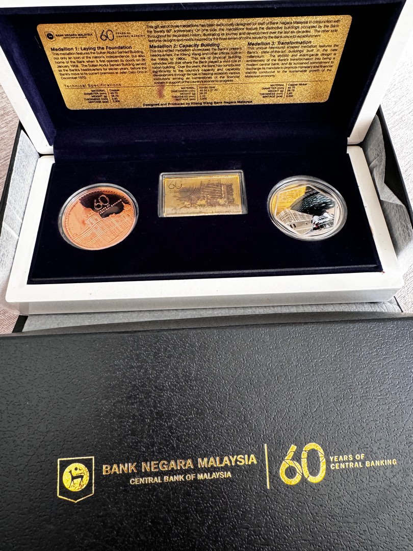 BNM Coins 60 years of Central Banking, Hobbies & Toys, Collectibles ...