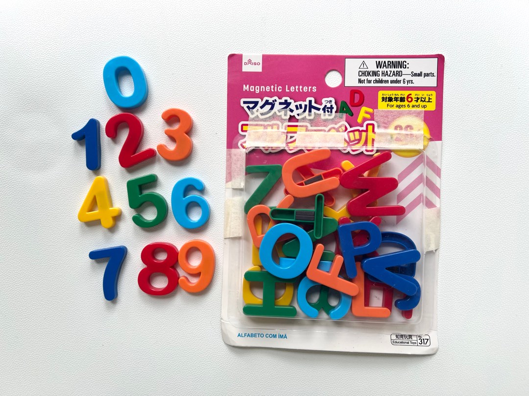 Daiso magnetic letters and numbers, Hobbies & Toys, Toys & Games on ...