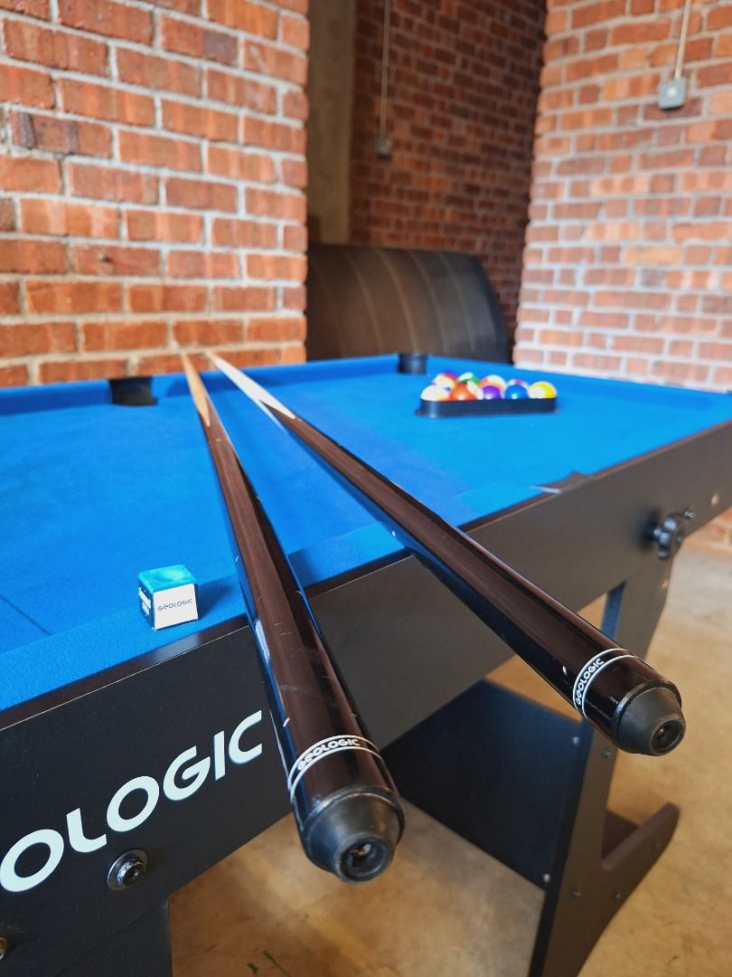 Decathlon GEOLOGIC BT 500 Foldable Billiard Pool Table Set w/ Cues ...