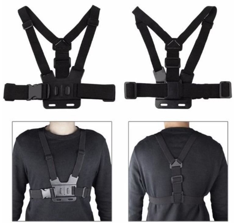Elastic Adjustable Chest Strap Mount for Action Camera, Photography ...