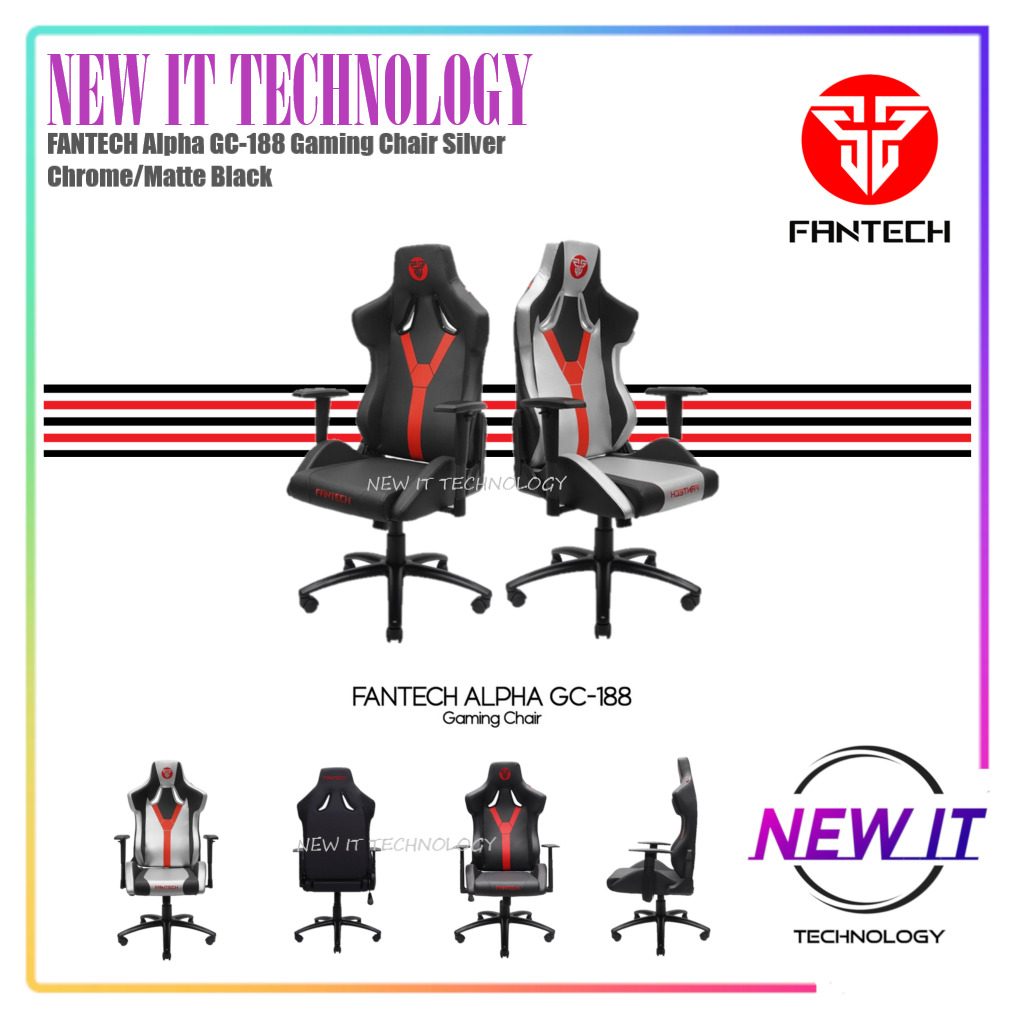 FANTECH Alpha GC-188 Gaming Chair Silver Chrome/Matte Black, Health ...