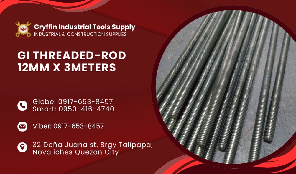 GI THREADED -ROD 12MM X 3METERS, Commercial & Industrial, Industrial ...