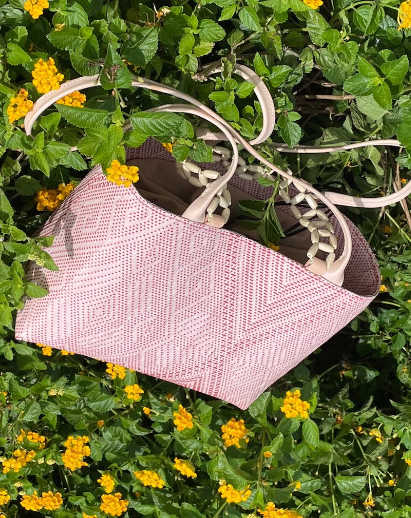 halohalo araw araw tote bag in pink red banig, Women's Fashion, Bags ...