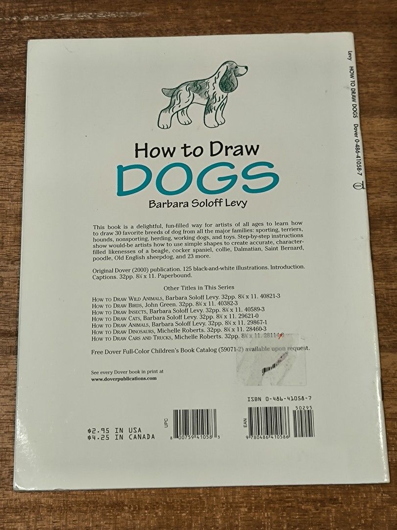 How To Draw Dogs Book Art By Barbara Soloff Levy, Hobbies & Toys, Books ...