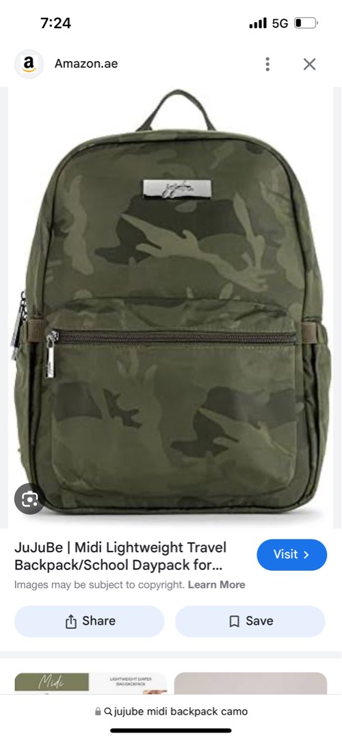 Jujube Midi Backpack Camo, Women's Fashion, Bags & Wallets, Backpacks on Carousell