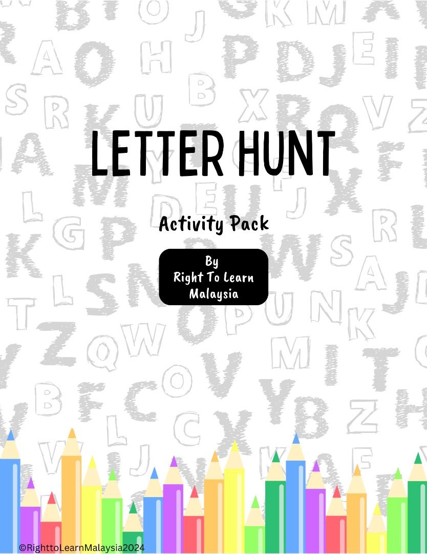 Letter Hunt Activity Pack Uppercase & Lowercase Letters, Hobbies & Toys ...