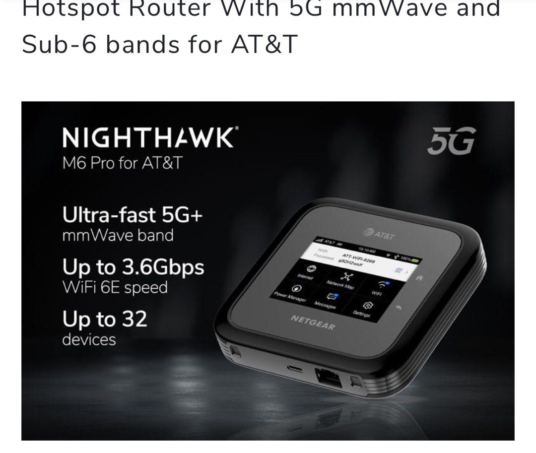 Netgear MR6500 Pro Wifi6E 5G/5G+, Computers & Tech, Parts & Accessories ...