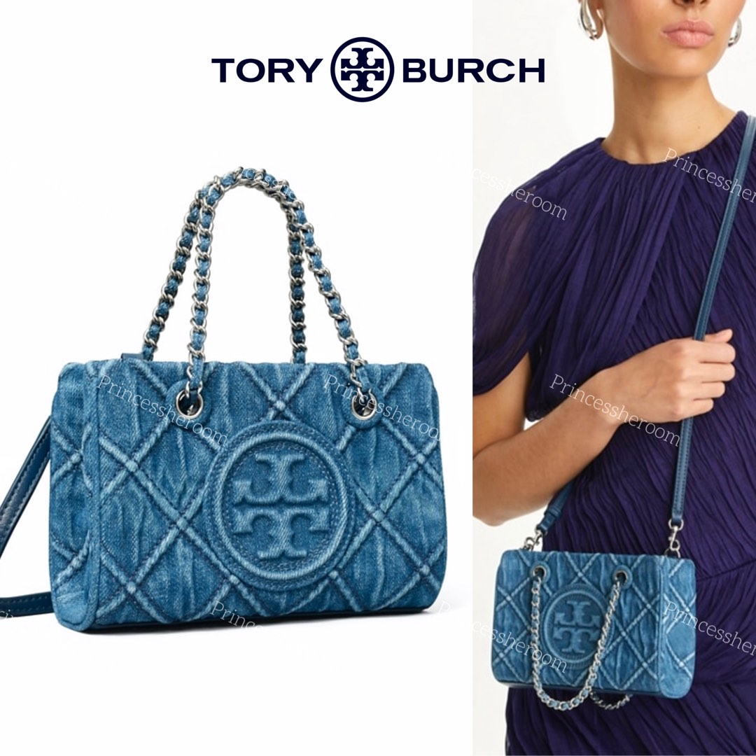 New TB 154743 Mini Fleming Soft Denim Chain Tote Women Crossbody Sling ...